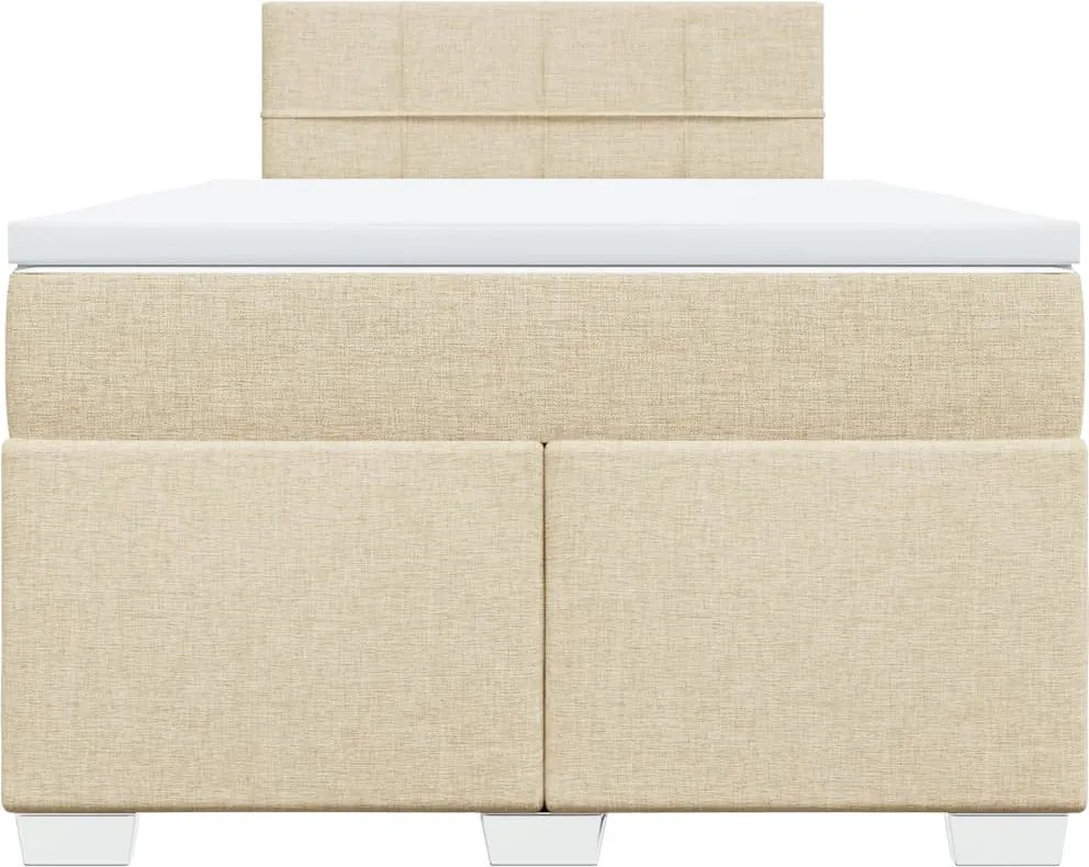 Box spring postel s matrací krémová 120x190 cm textil 3285832