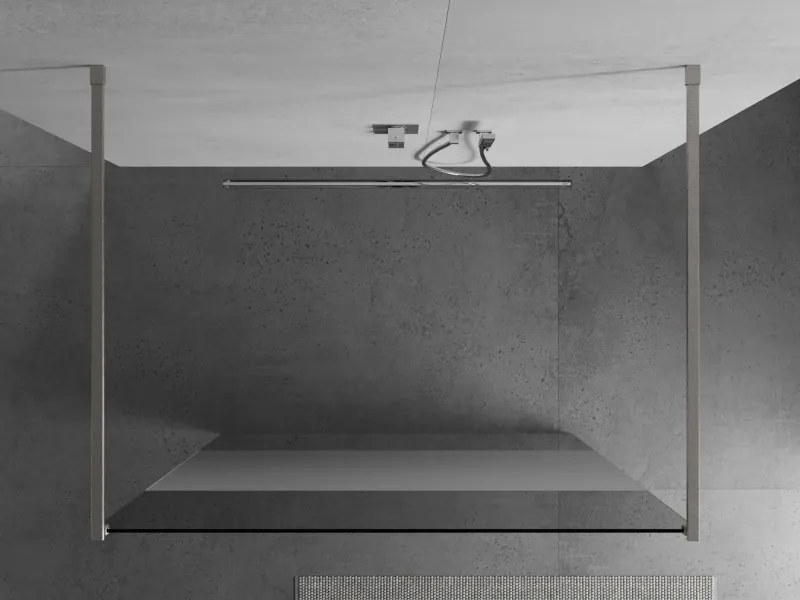 Mexen Kioto, sprchová zástěna Walk-In 100 x 200 cm, 8mm čiré sklo-námraza, broušená ocel profil, 800-100-002-97-35