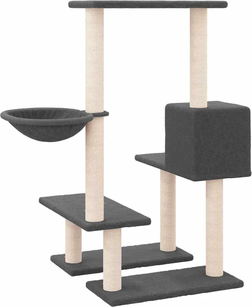 Škrabadlo pro kočky se sisalovými sloupky tmavě šedé 94,5 cm 171641