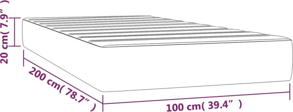 vidaXL Taštičková matrace 100 x 200 x 20 cm samet [347751] Barva: Tmavě moddrá