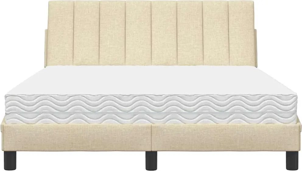 Postel s matrací Hanko krémová 140 x 190 cm textil 3310529