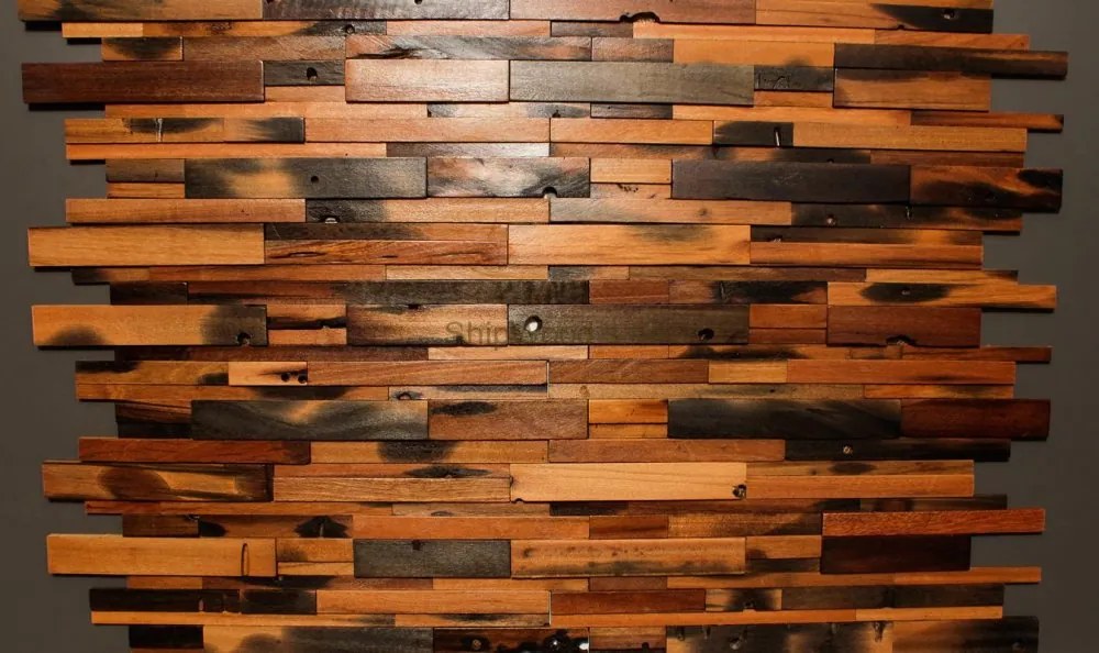 Dřevěná lodní mozaika - obkladový panel 600 x 300 x 8 - 10 mm (0,18 m²)