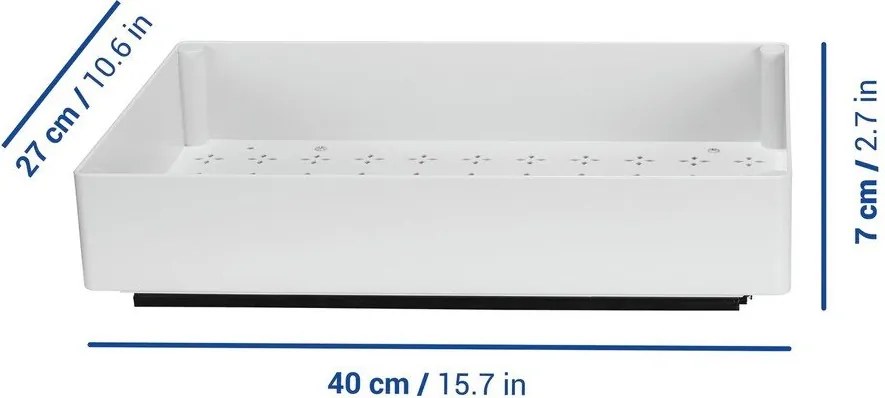Bílá nastavitelná plastová přídavná polička 27x40 cm Simon – Wenko