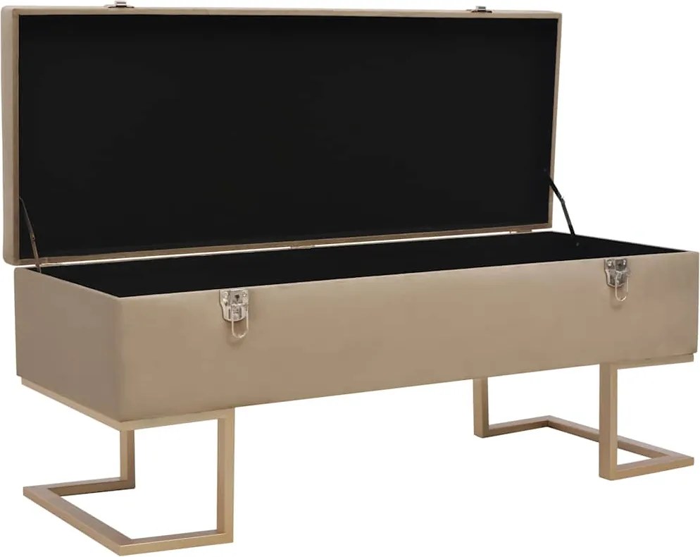 Lavice s úložným prostorem 105 cm béžová samet 247574