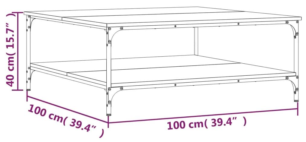 Konferenční stolek šedý sonoma 100x100x40 cm kompozitní dřevo - Default Title
