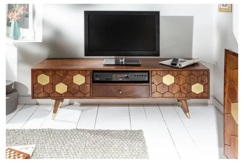 Massive home | Televizní stolek Mystic Gold 140 cm masiv akácie 39949