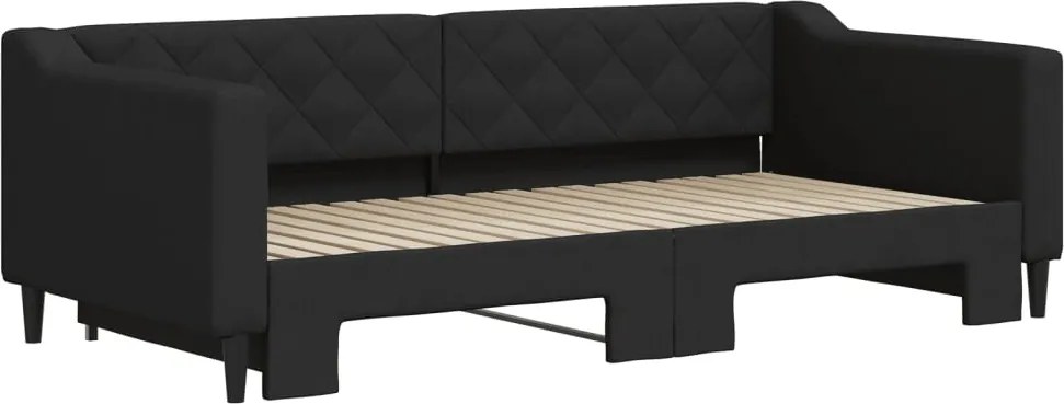 Válenda s přistýlkou černá 90 x 190 cm textil 3197438