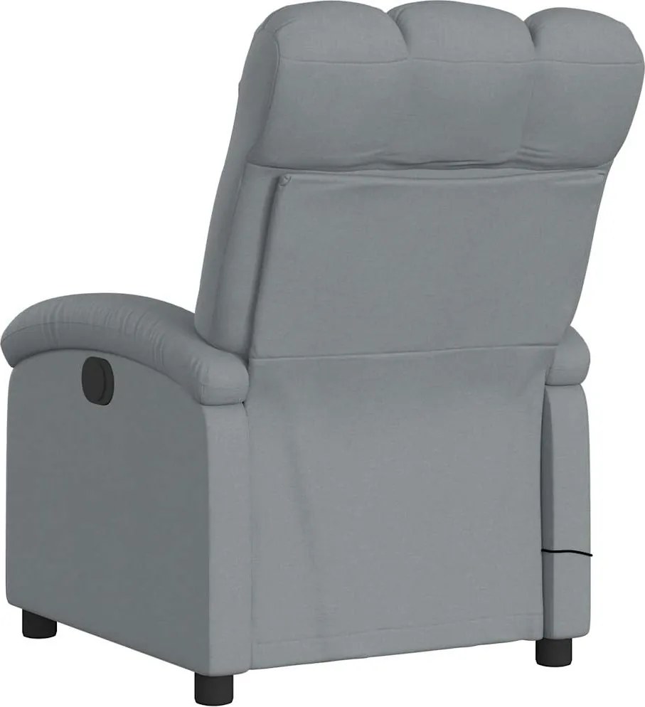 Masážní křeslo s polohovacím mechanismem, světle šedé, látkové 3205868