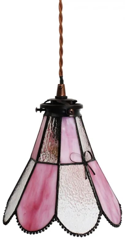 Závěsná lampa Tiffany FlowerArc pink – 18x15x115 cm