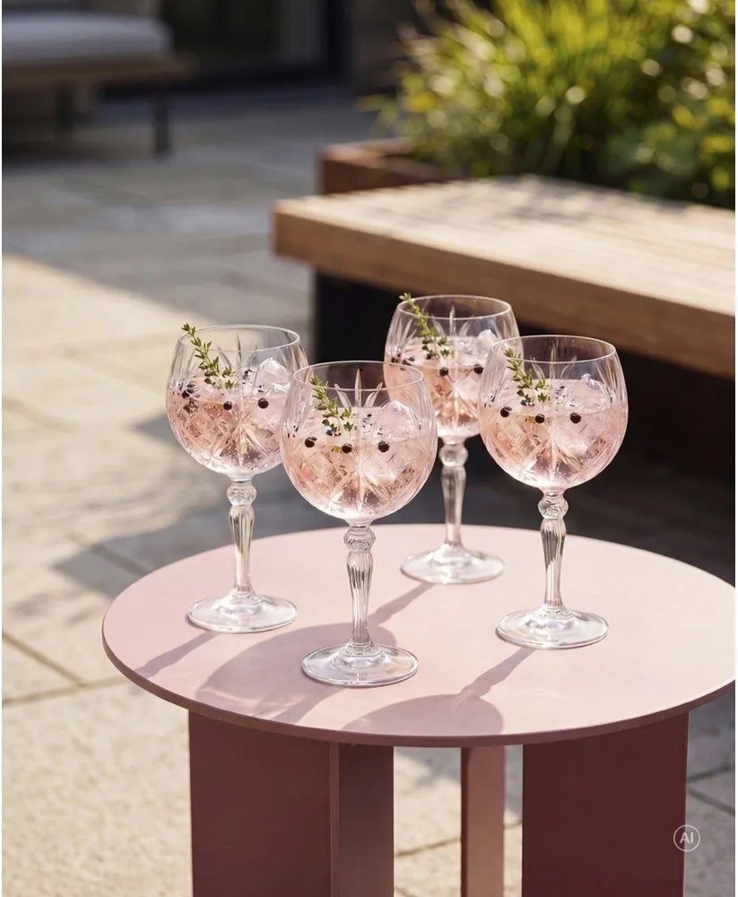 Křišťálové skleničky v sadě 4 ks na gin 650 ml Melodia – Lyngby Glas