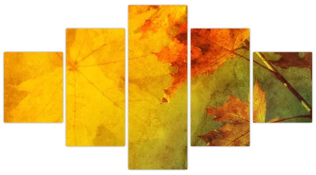 Obraz - Podzimní listy (125x70 cm)