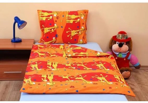 Brotex Povlečení dětské bavlna velká postel Žirafa oranžová, Výběr zapínání:, Varianta  zipový uzávěr 8594570053907