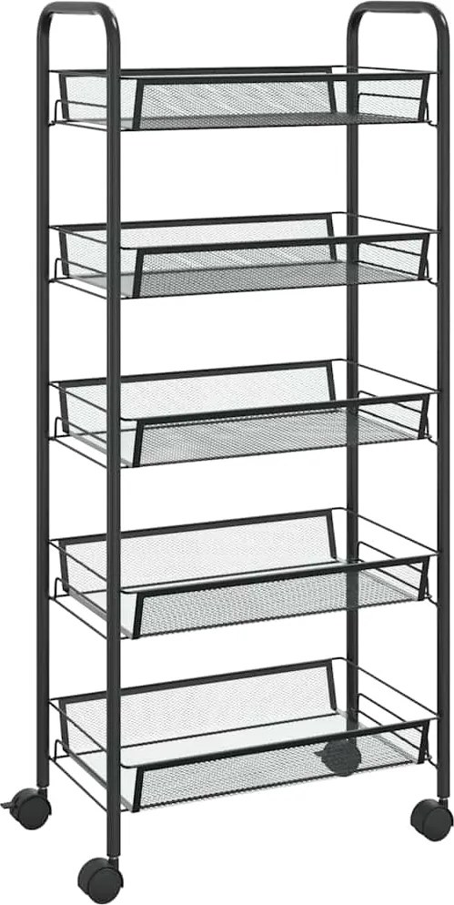 Kuchyňský vozík s 5 patry černý 46 x 26 x 105 cm železo 336328
