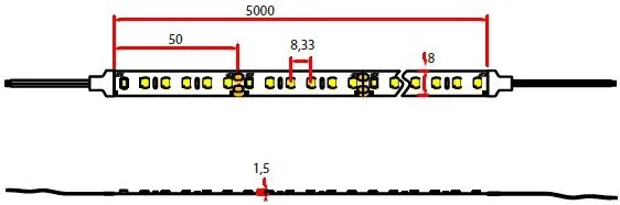 Mantra 7363 LED pásek 14,4W/m, 1051lm/m 2700K, CRI90 délka 5m, 24VDC, IP20