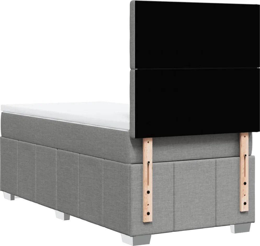 Box spring postel s matrací světle šedá 90x200 cm textil 3291565