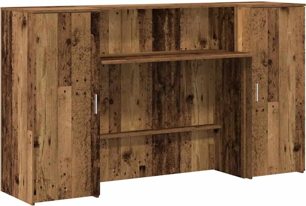 Recepční stůl starého dřeva 180x50x103,5 cm kompozitní dřevo 3324212