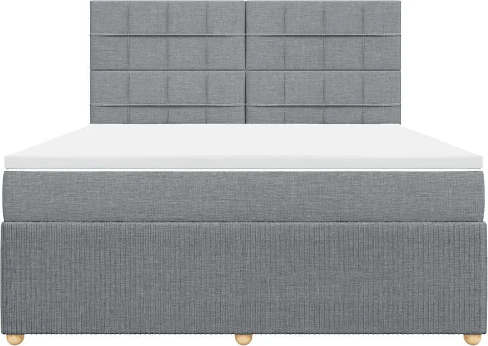 Box spring postel s matrací světle šedá 180 x 200 cm textil 3294435