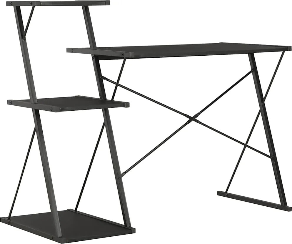 Psací stůl s poličkou černý 116 x 50 x 93 cm 20288