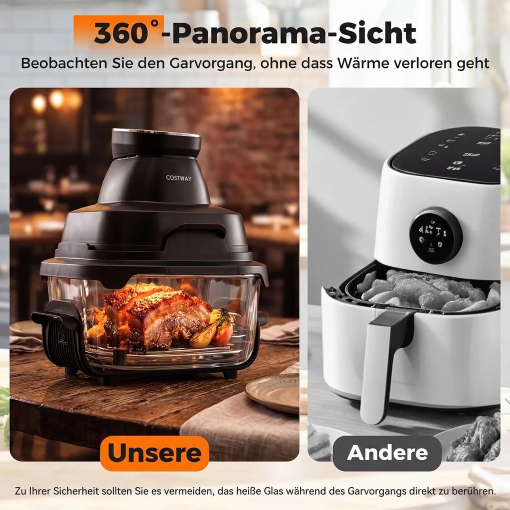 Costway Přenosná vzduchová fritéza 6-in-1 Fritování a pečení vzduchem 4 L a 1,7