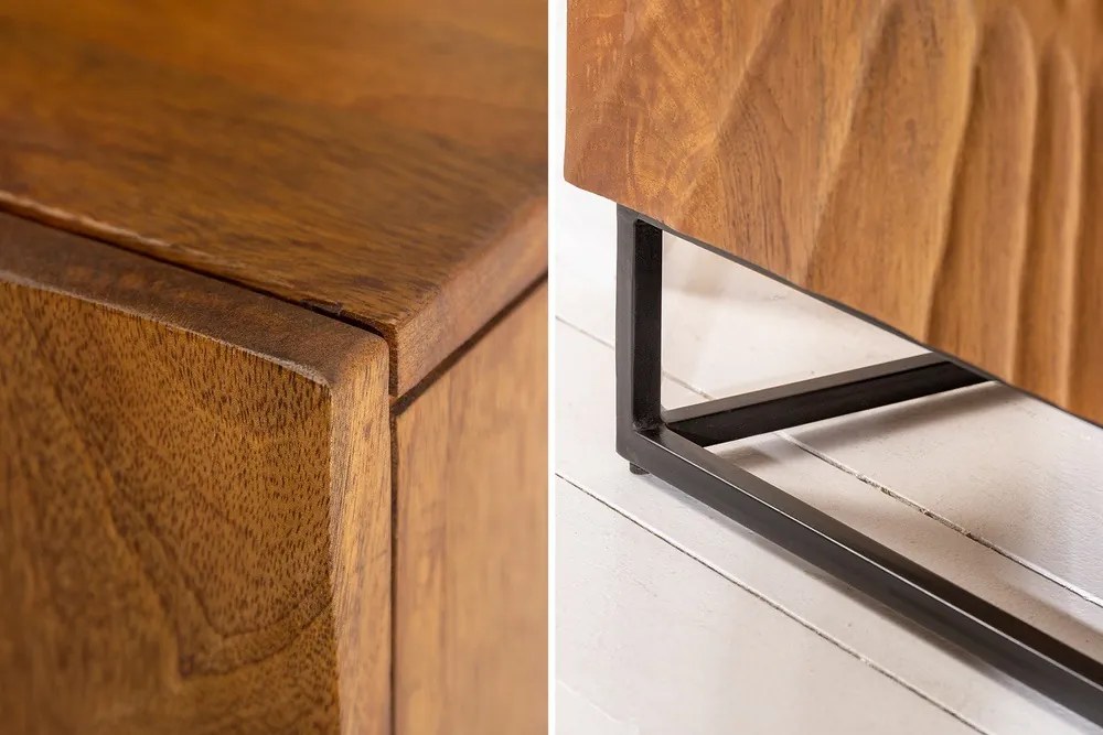 Designová komoda Shayla 140 cm hnědé mango - skladem