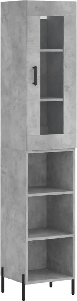 Skříň highboard betonově šedá 34,5x34x180 cm kompozitní dřevo 3199373