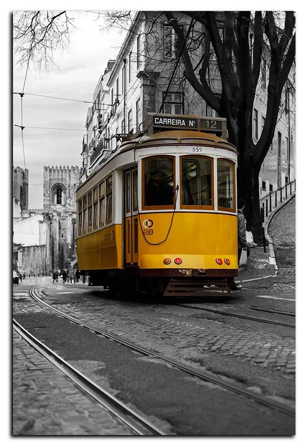 Obraz na plátně - Historická tramvaj v centru Lisabonu - obdélník 7116A (100x70 cm)
