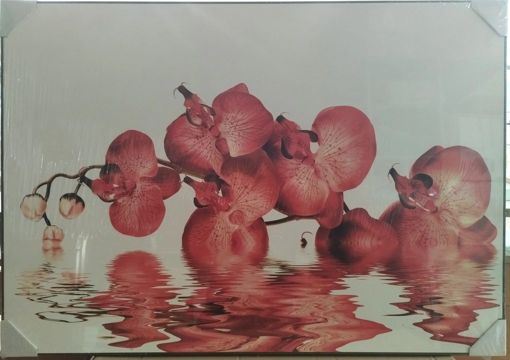 Bondecor Obraz "Kytka red" - tisk na papír na MDF desku,100x70cm