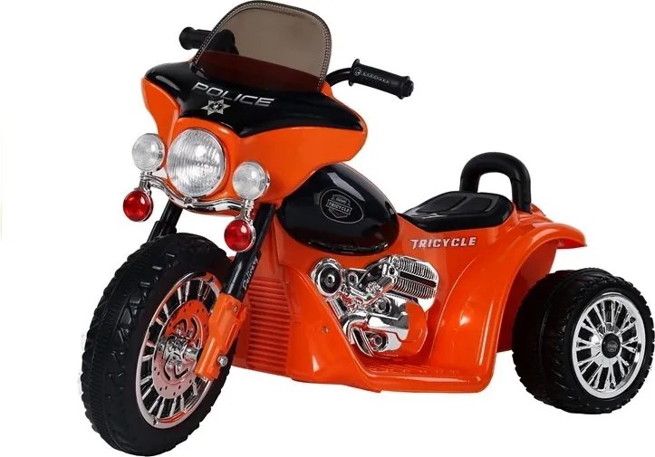 LEAN CARS Elektrická motorka pro děti JT568, tříkolová, LED, oranžová