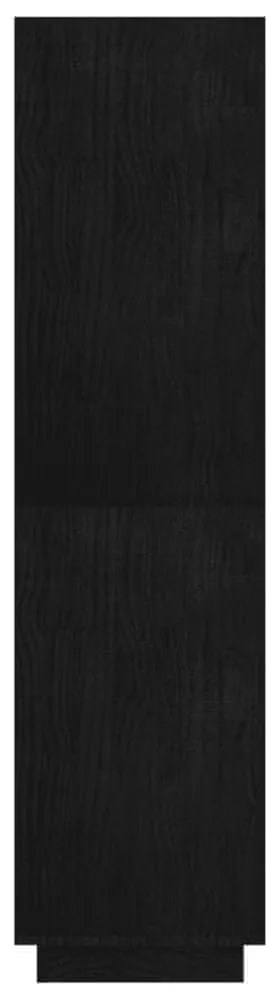 Petromila Knihovna / dělicí stěna černá 80 x 35 x 135 cm masivní borovice