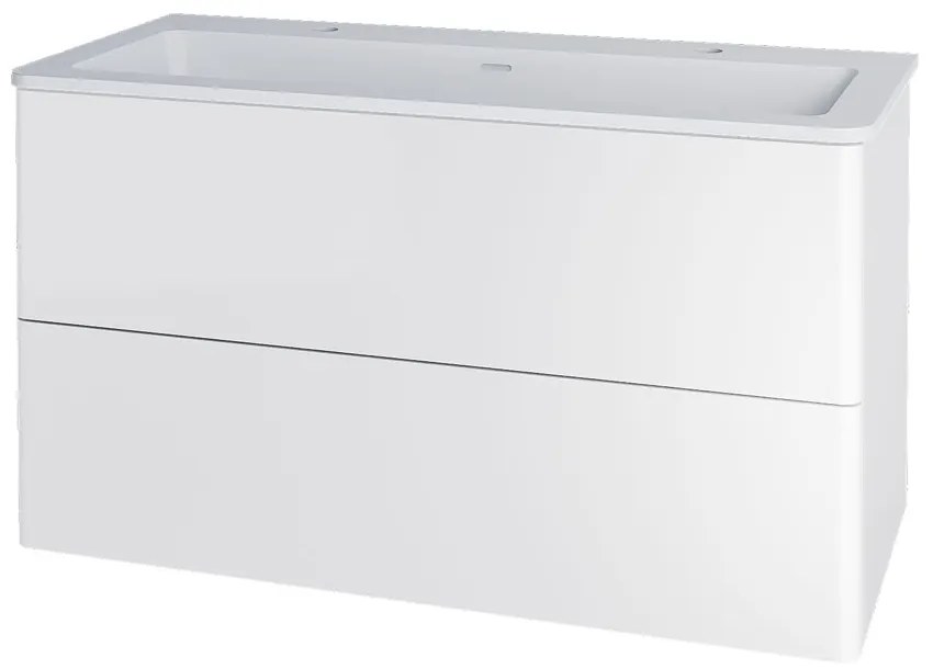 Mereo Mereo, Siena, koupelnová skříňka s umyvadlem z litého mramoru 101 cm, bílá, antracit, černá, CN412M2
