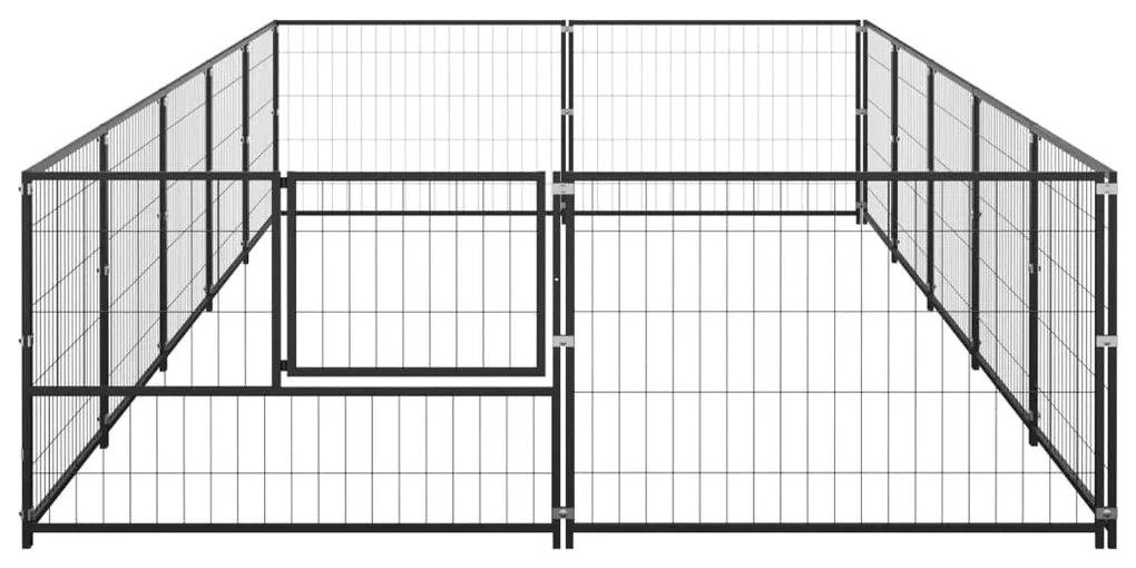 Psí kotec černý 10 m² ocel