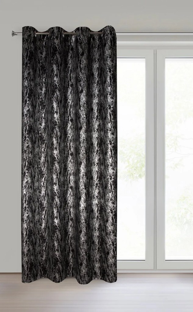 ZATEMŇOVACÍ ZÁVĚS NA KROUŽCÍCH ELISE 140X250 CM ČERNÁ