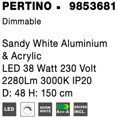 LED lustr Pertino 48 3000K bílé