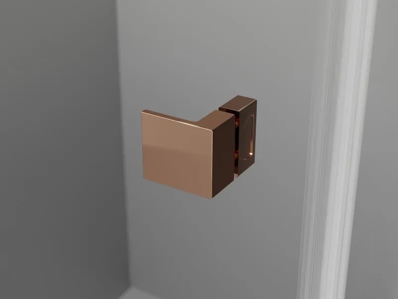 Mexen Lunar-F, pravé sklápěcí sprchové dveře 60 cm, 8mm čiré sklo, růžové zlato profil, 836-060-000-60-00-P