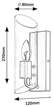 Rabalux 75027 - Koupelnové nástěnné svítidlo TEODORO 1xE14/12W/230V IP44 černá