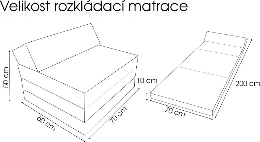 Rozkládací křeslo - matrace pro hosty Garden