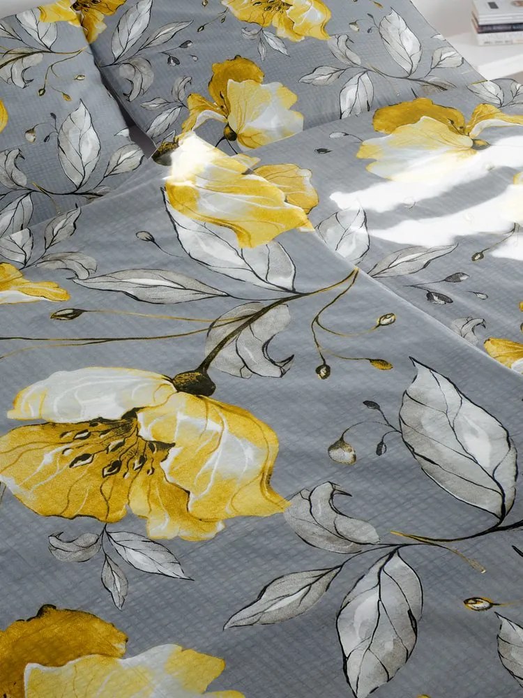 Polášek Krepové povlečení Rozkvetlá květina - 140 x 200 cm / 70 x 90 cm