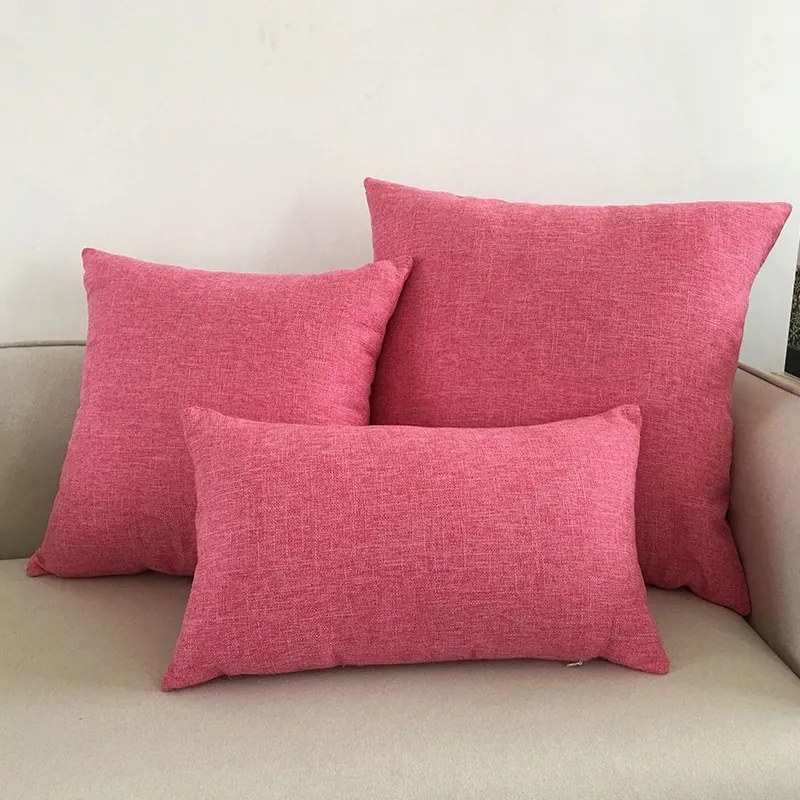 Jednobarevné potahy na dekorační pohovkové polštáře Barva: Růžová, Rozměry: 30x50 cm