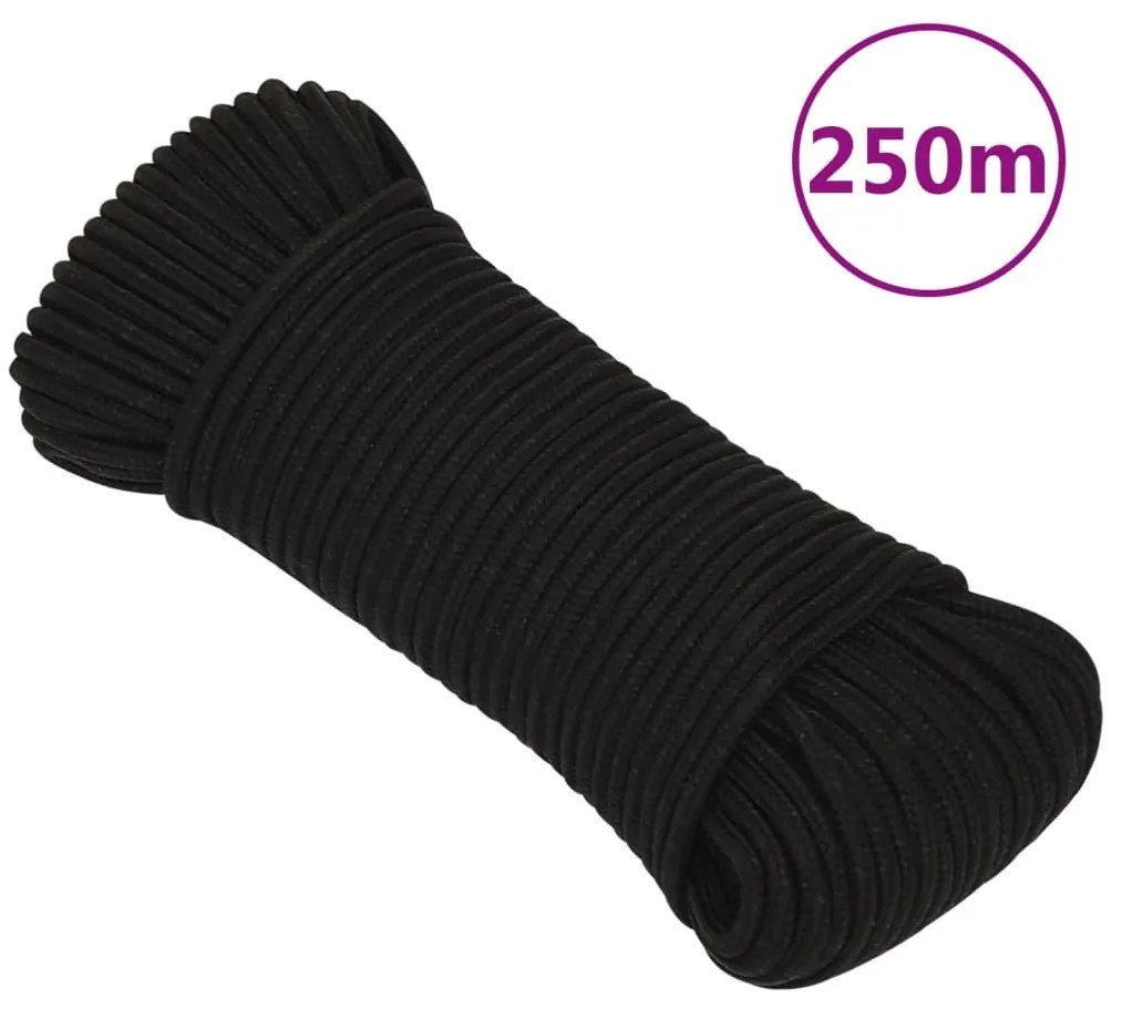 Pracovní lano černé 3 mm 250 m polypropylen