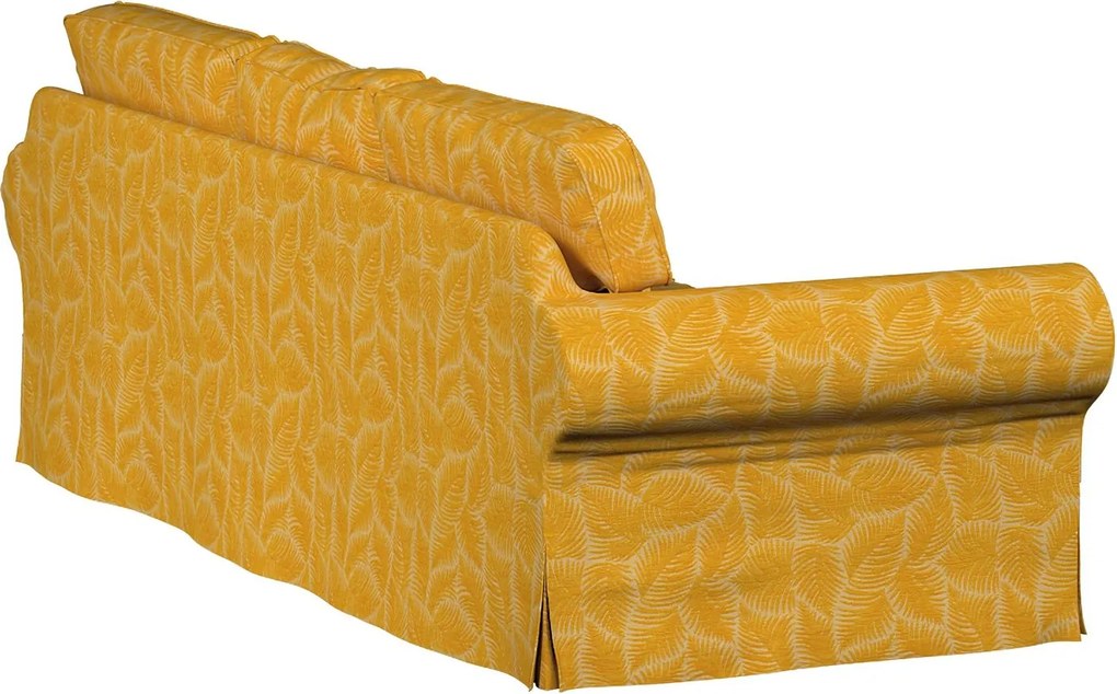 Potah na pohovku IKEA  Ektorp 3-místná, rozkládací STARÝ MODEL PIXBO barva žlutá látka pletený vzor, vzorované