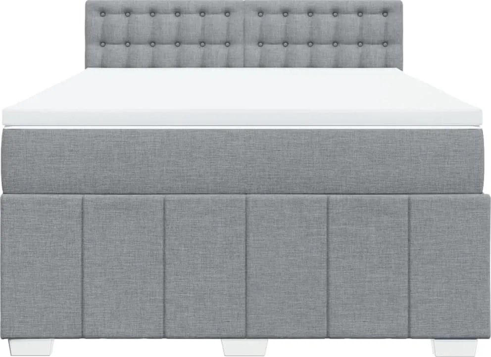 Box spring postel s matrací světle šedá 160 x 200 cm textil 3289433