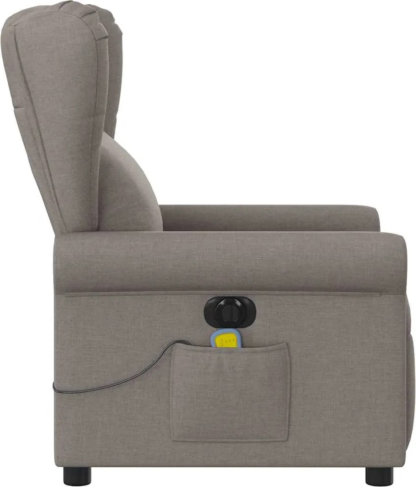 Elektrické masážní polohovací křeslo taupe textil 3303371