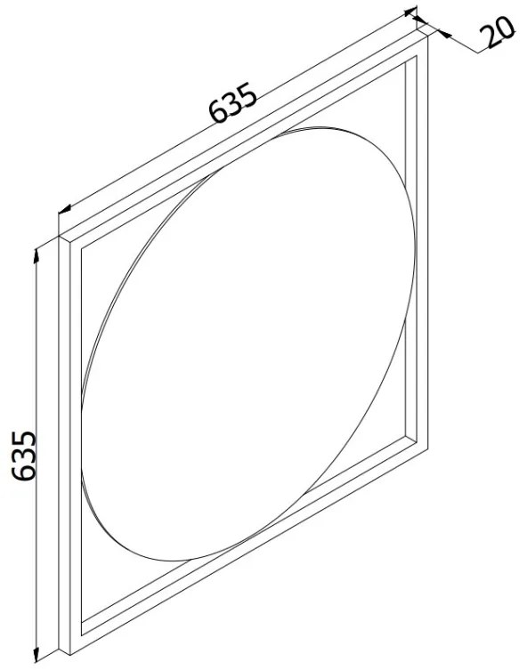 In-Design Zrcadlo QuadroLine - černý hliníkový rám, 635x635 mm