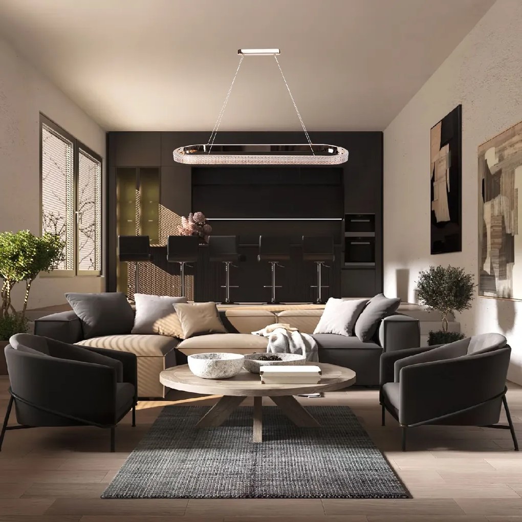 Toolight Toolight, LED závěsné svítidlo 90cm APP1751-CP, zlatá lesklá, OSW-06065