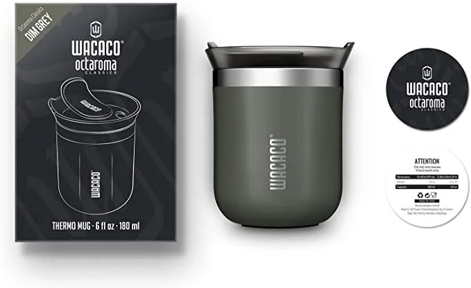 Wacaco cestovní termohrnek Octaroma Classico - Dim grey 180 ml