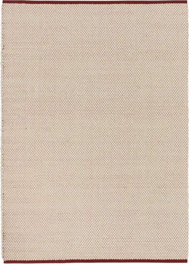 Červený/béžový ručně tkaný vlněný koberec 140x200 cm Lenu – noo.ma