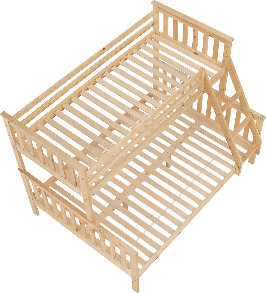 Patrová rozložitelná postel, přírodní, LUINI