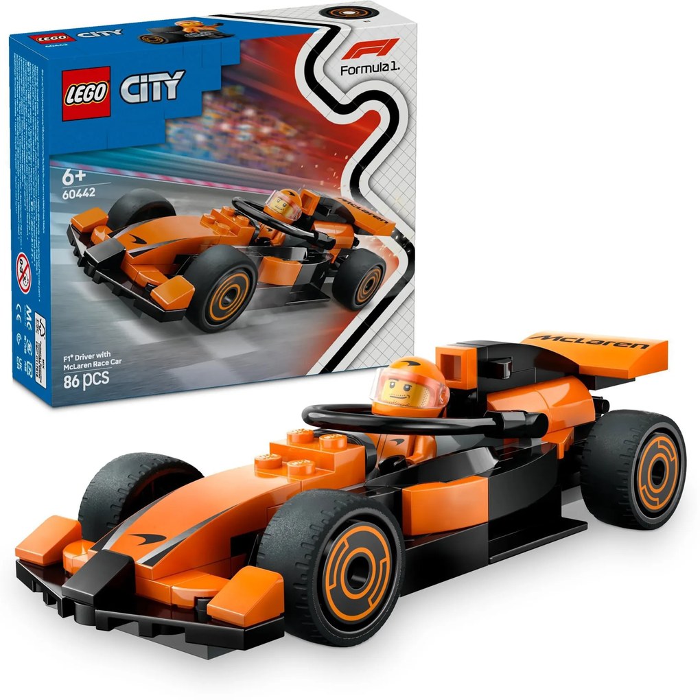 Lego city 60442 jezdec f1 se závodním vozem mclaren 5702017812489