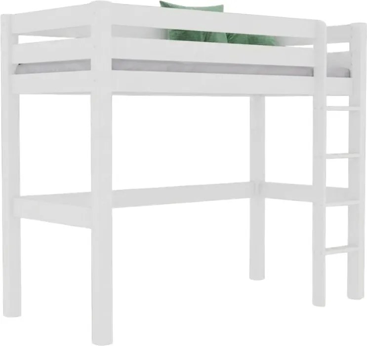 Dřevěná vyvýšená postel MAKALU pro děti 90x200 cm Zvolte barvu: Bílá