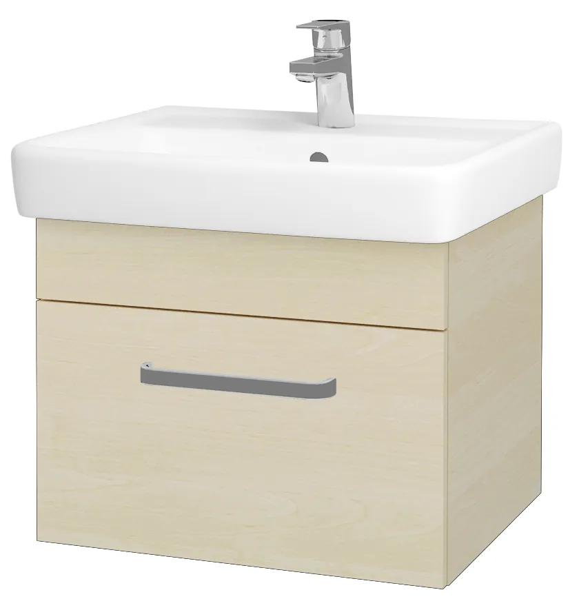 Dřevojas Koupelnová skříň Q UNO SZZ 55 Varianta: N01 Bílá lesk / Úchytka T01 / D05 Oregon